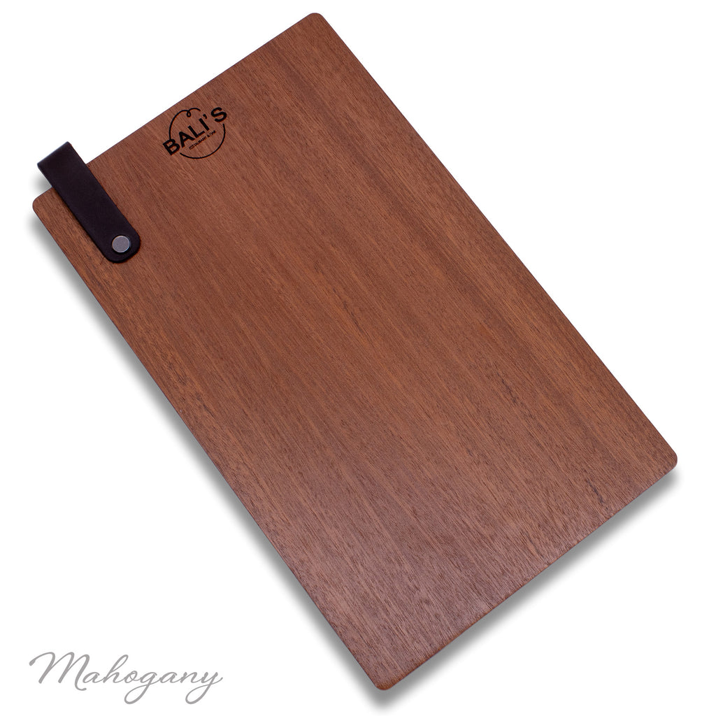 Wood Menu Board With Leather Loop And Screw Post – Marquee Menus