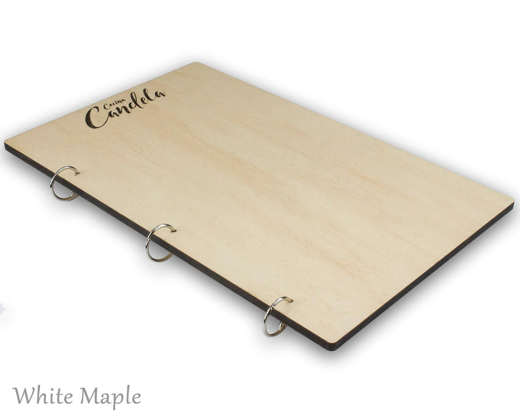 Wood Menu Board With Snap Rings (Loose Leaf Rings) – Marquee Menus
