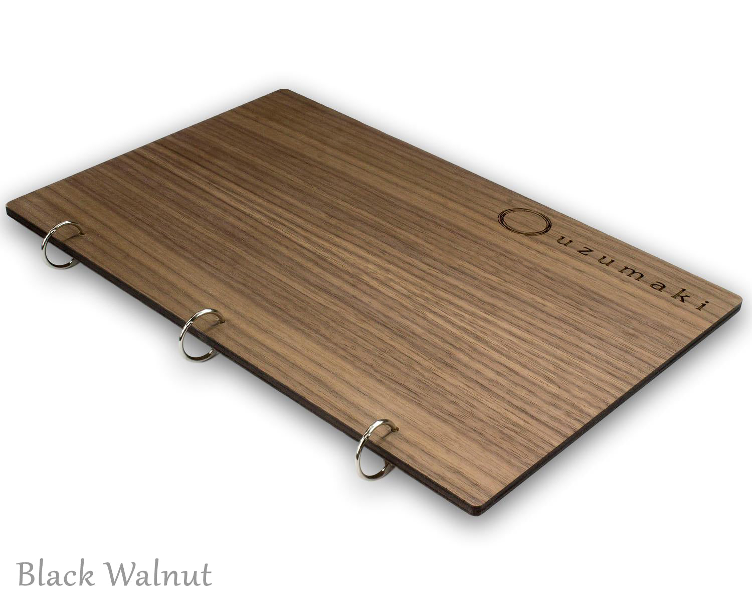 Wood Menu Board With Snap Rings (Loose Leaf Rings)